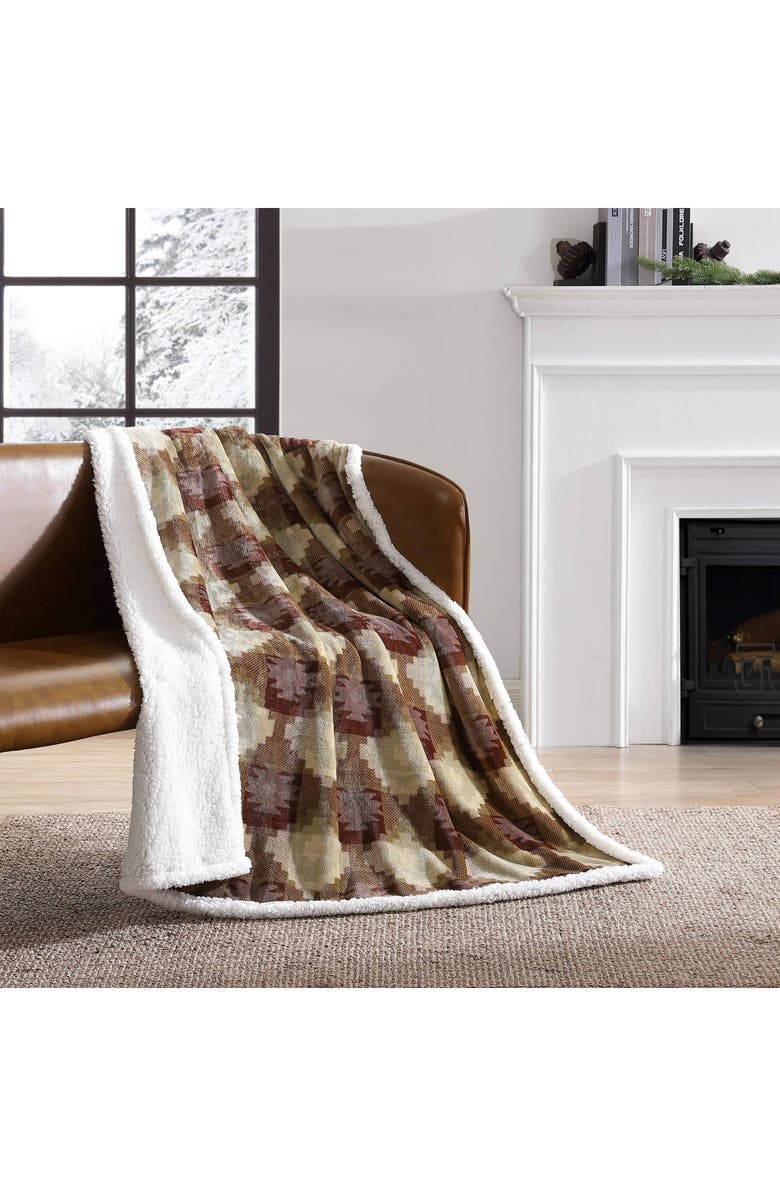Eddie Bauer Copper Creek Faux Shearling Popcorn Fleece Throw Blanket ...