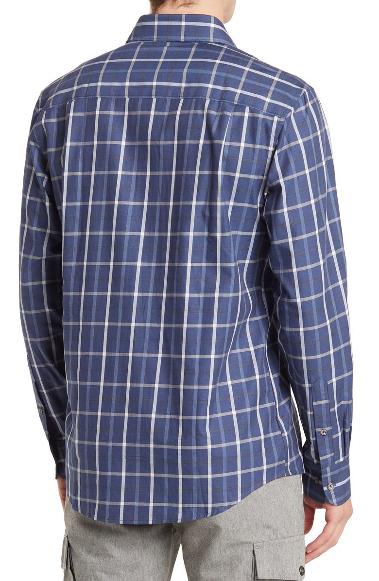 James Tattersall Window Pane Plaid Trim Fit Dress Shirt | Nordstromrack
