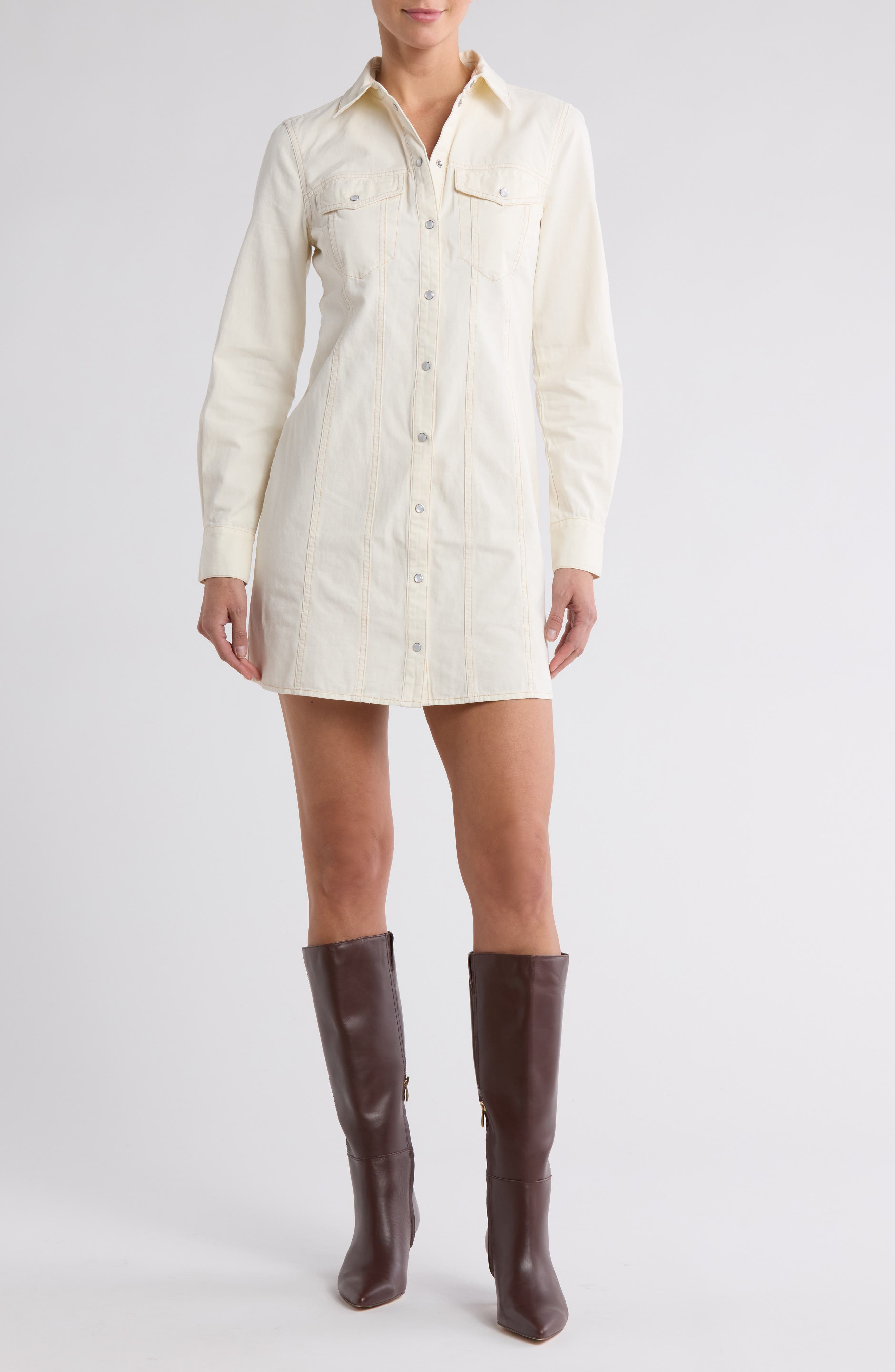 Veronica Beard Tami Long Sleeve Denim Shirtdress | Nordstromrack