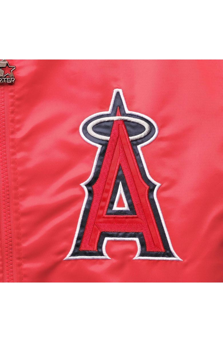 STARTER Men's Starter Red Los Angeles Angels The Captain III Full-Zip ...