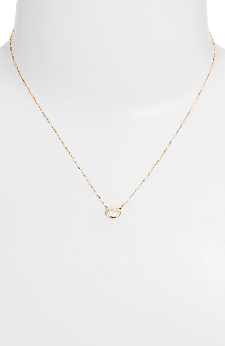 LIGHTBOX 1-Carat Bezel Lab-Grown Diamond Pendant Necklace | Nordstrom