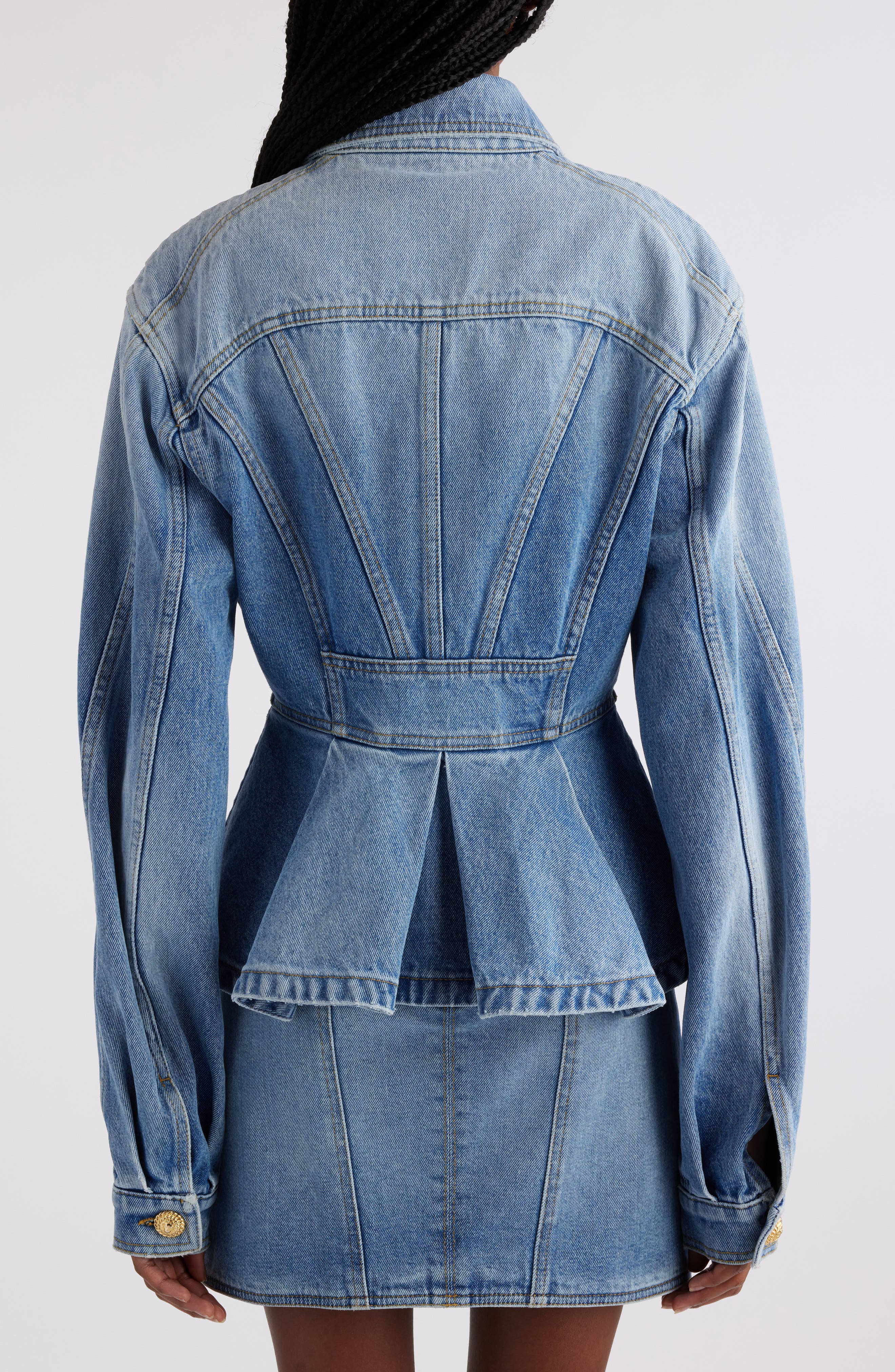 Balmain Peplum Denim Jacket | Nordstromrack
