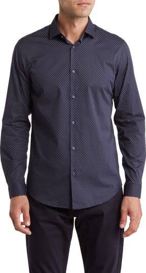 Theory Cedrick Dot Print Stretch Cotton Dress Shirt | Nordstromrack