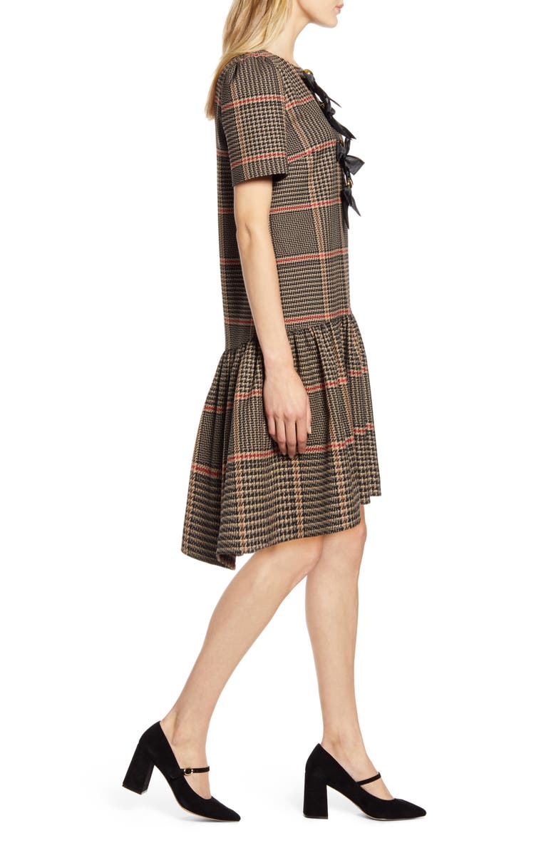 Halogen® x Atlantic-Pacific Bow Detail Plaid Dress | Nordstromrack