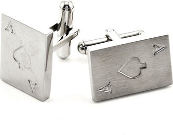 JAMES CAVOLINI ITALY Stainless Steel Ace of Spades Cuff Links ...