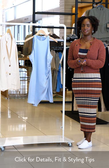 Open Edit Sleeveless Ruched Satin Minidress | Nordstromrack