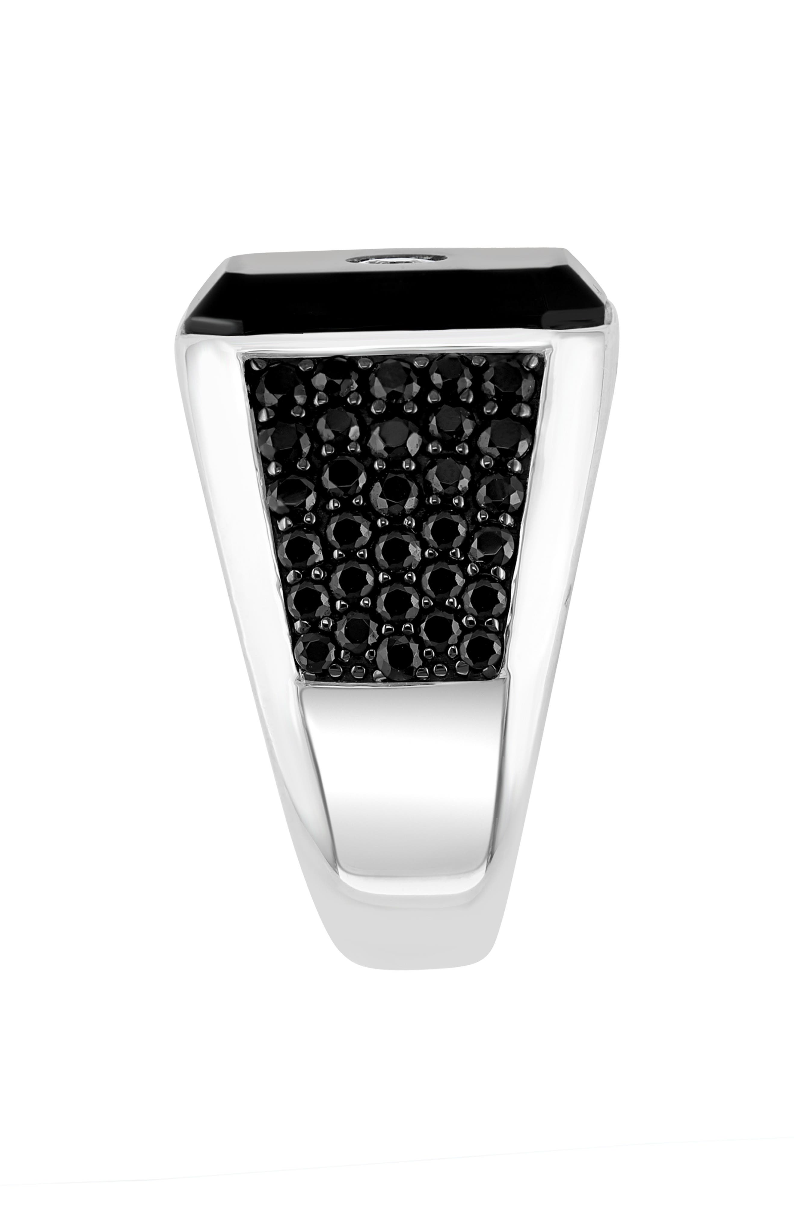 EFFY Sterling Silver Diamond & Black Spinel Ring - 0.04ct. | Nordstromrack