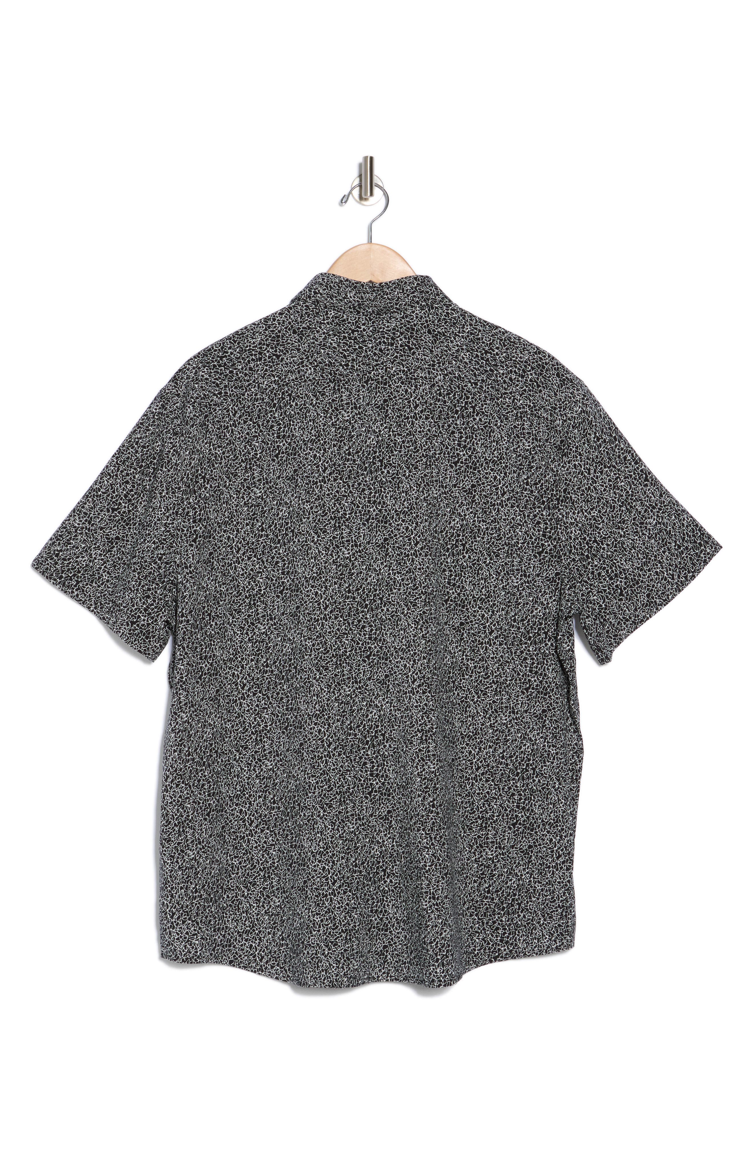 Perry Ellis Scribble Print Short Sleeve Button-Up Shirt | Nordstromrack