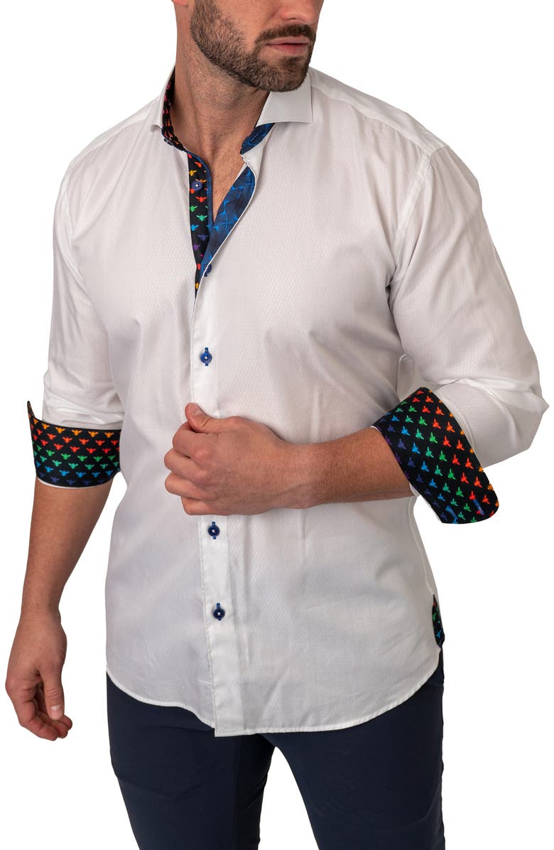 Maceoo Einstein Regular Fit Gem White Cotton Button-Up Shirt ...