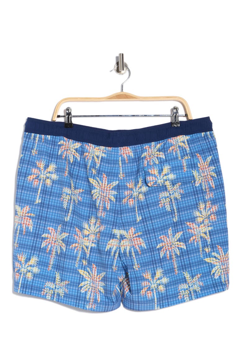 Naples Gingham Palm Print Swim Trunks (Men) | Nordstromrack