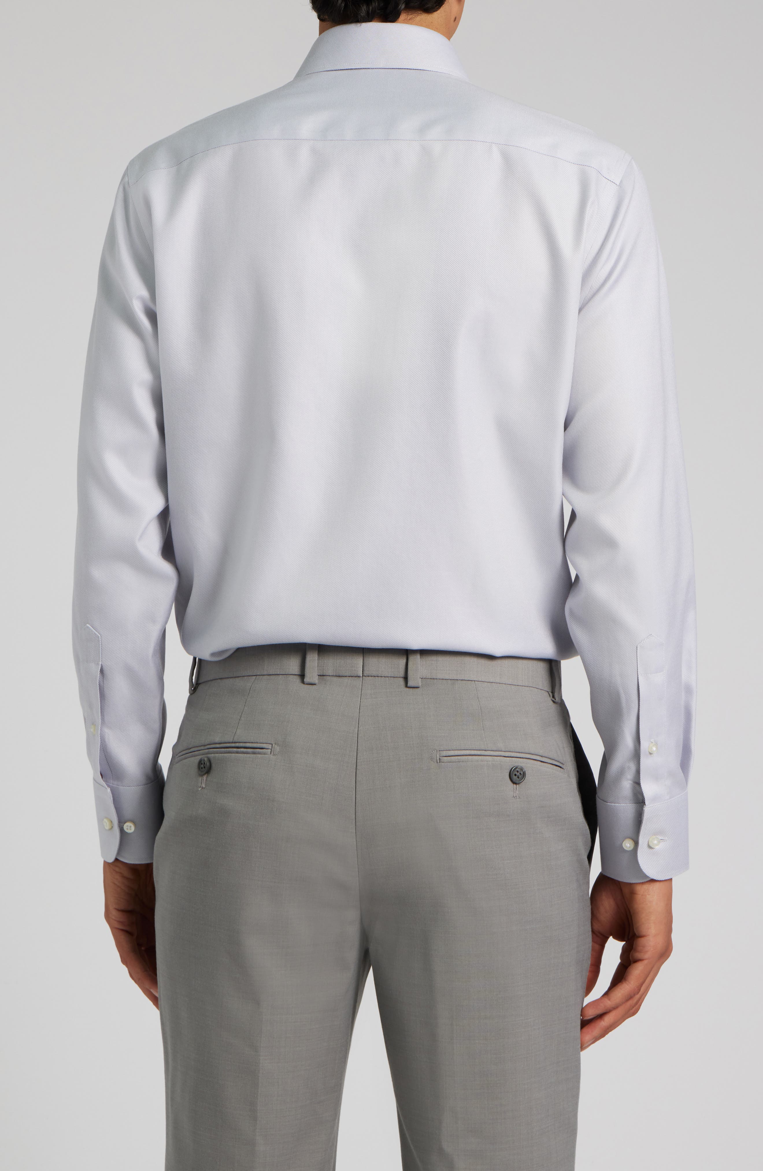 1863 by Eterna Royal Twill Slim Fit Solid Non-Iron Cotton Dress Shirt ...