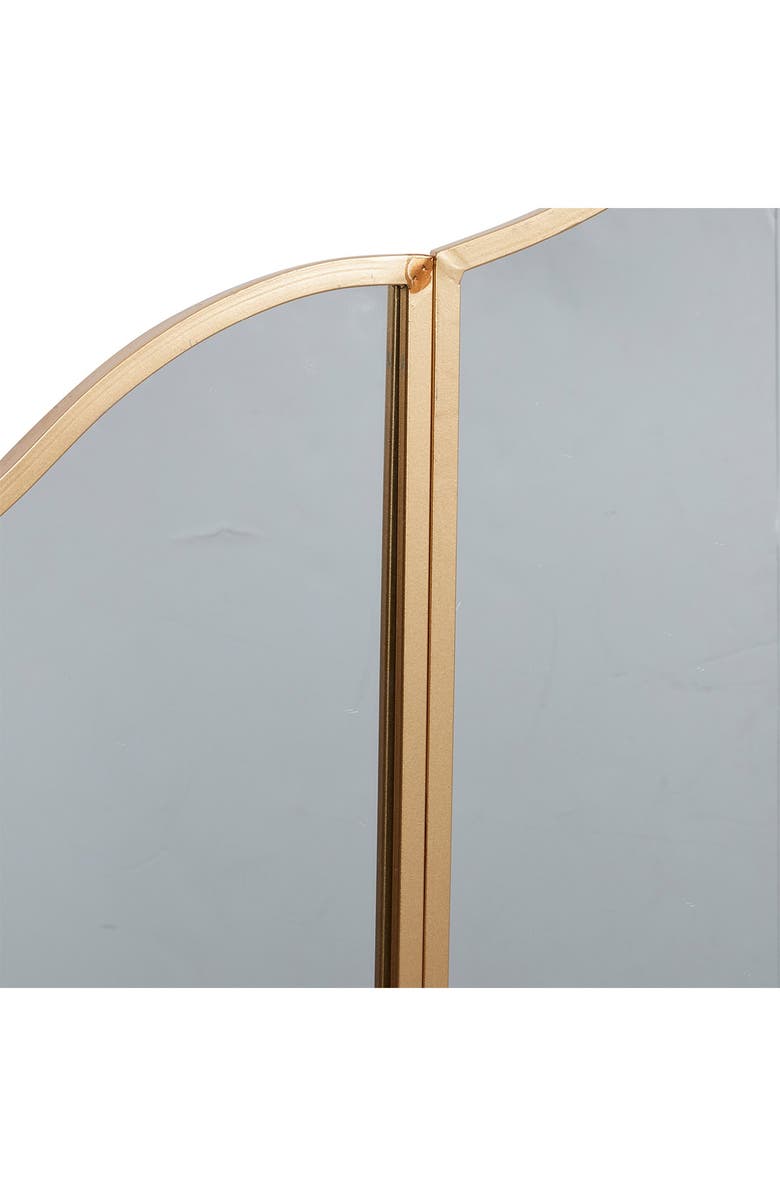 WILLOW ROW Goldtone Metal Arched Wall Mirror with Folding Sides ...