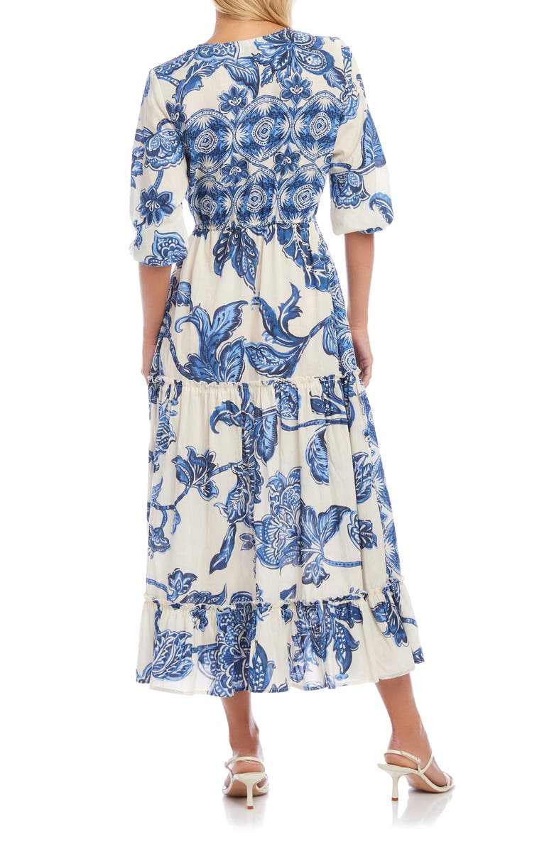 FIFTEEN TWENTY Floral Tiered Bubble Sleeve Button Front Maxi Dress ...