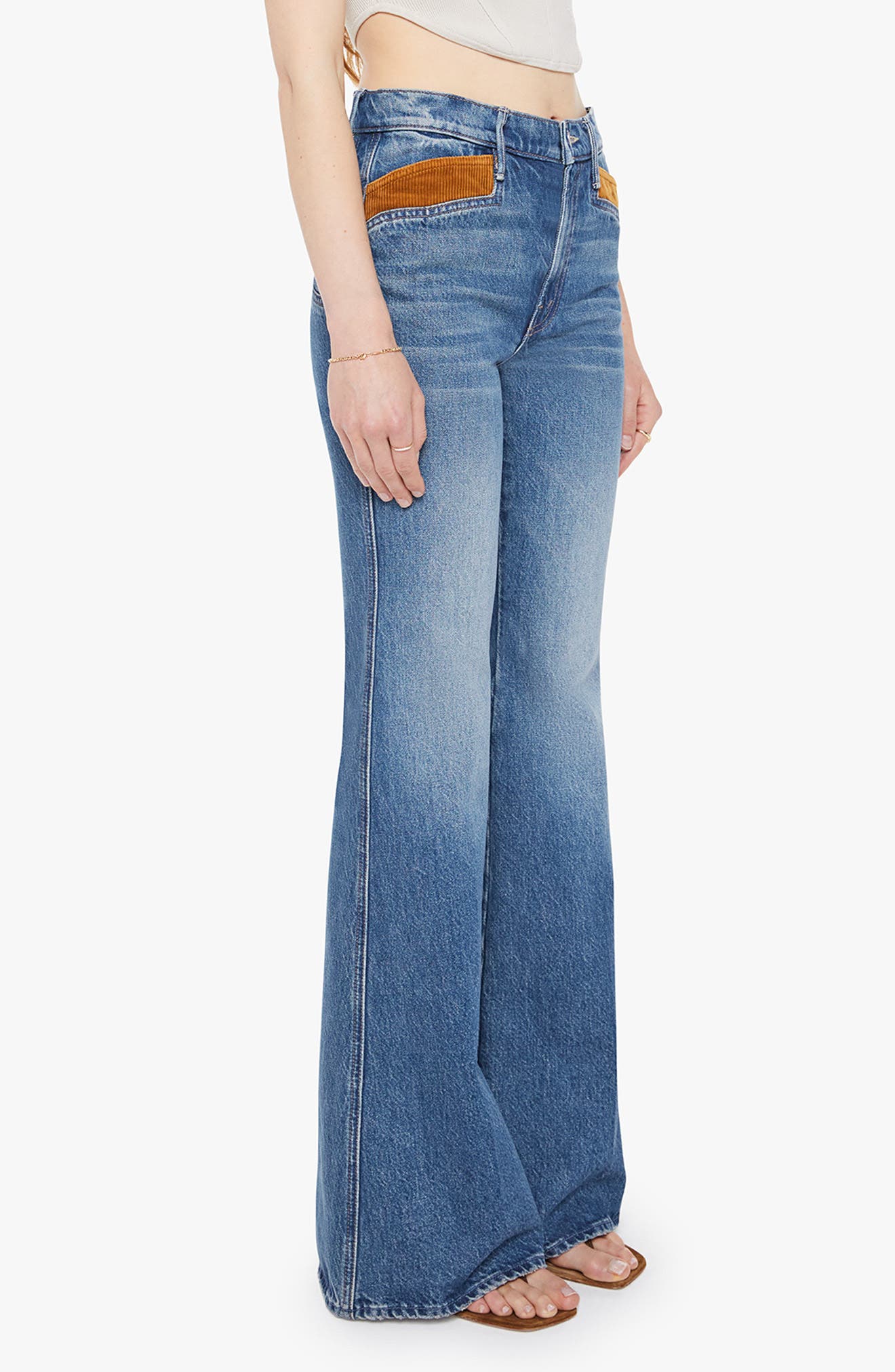 The Pointy Doozy Contrast Pocket Wide Leg Jeans (Women) | Nordstromrack