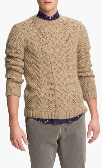 Topman Chunky Cable Knit Crewneck Sweater | Nordstrom