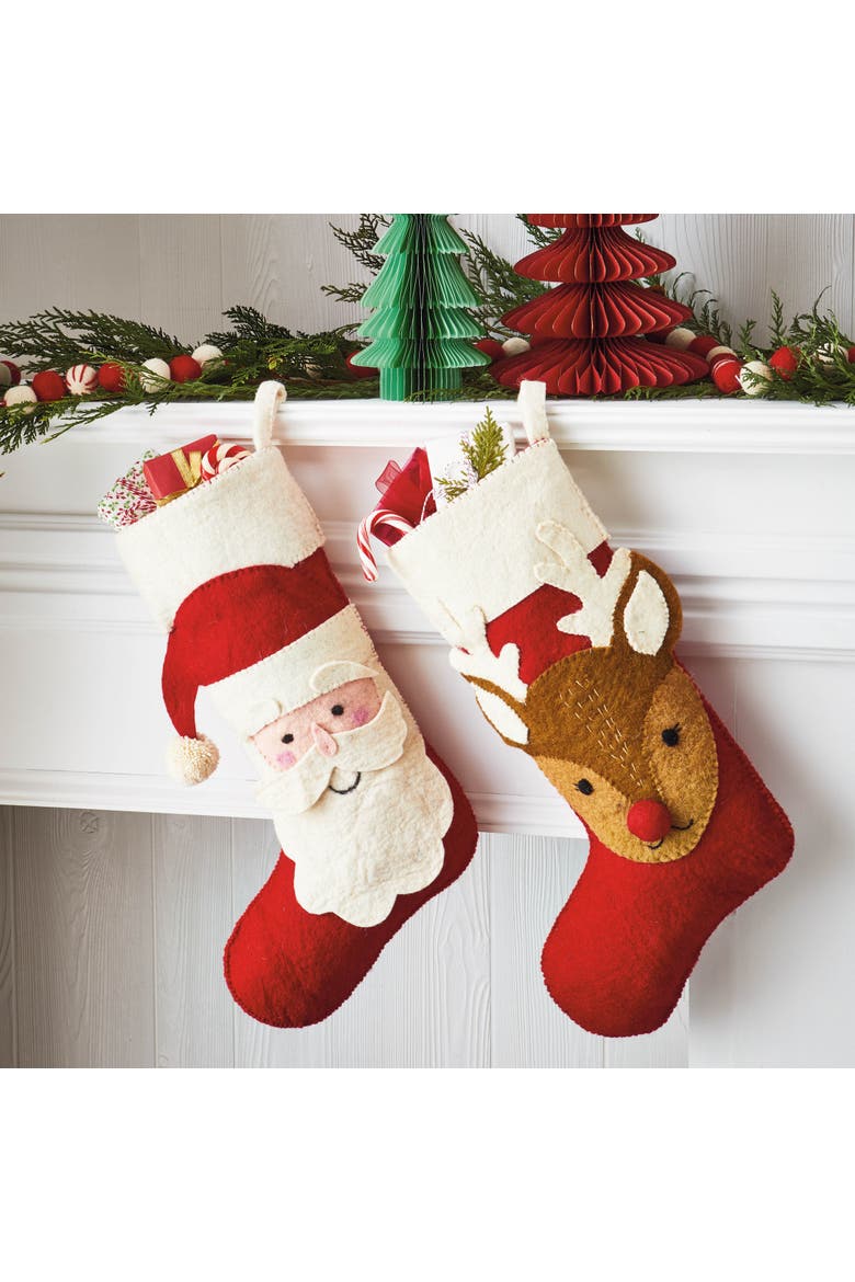 tag Red Multi Felt Reindeer Holiday Stocking Christmas Decor | Nordstrom