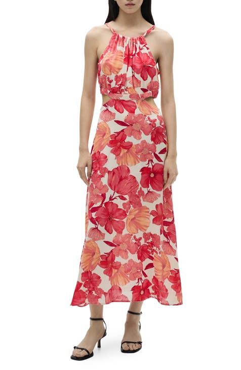 Red Floral Dresses for Women