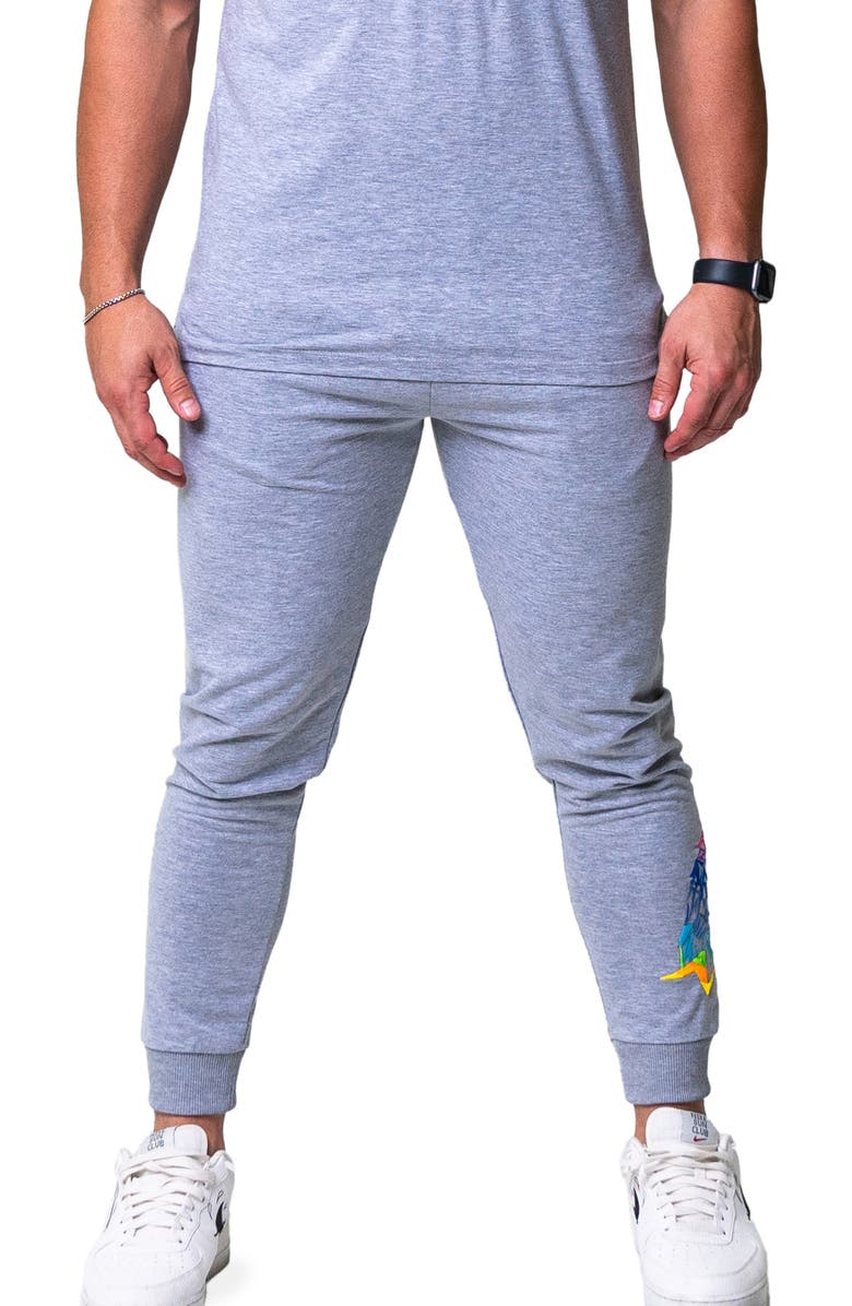 Maceoo Neon Rainbow Embroidered Lion Stretch Cotton Joggers | Nordstromrack