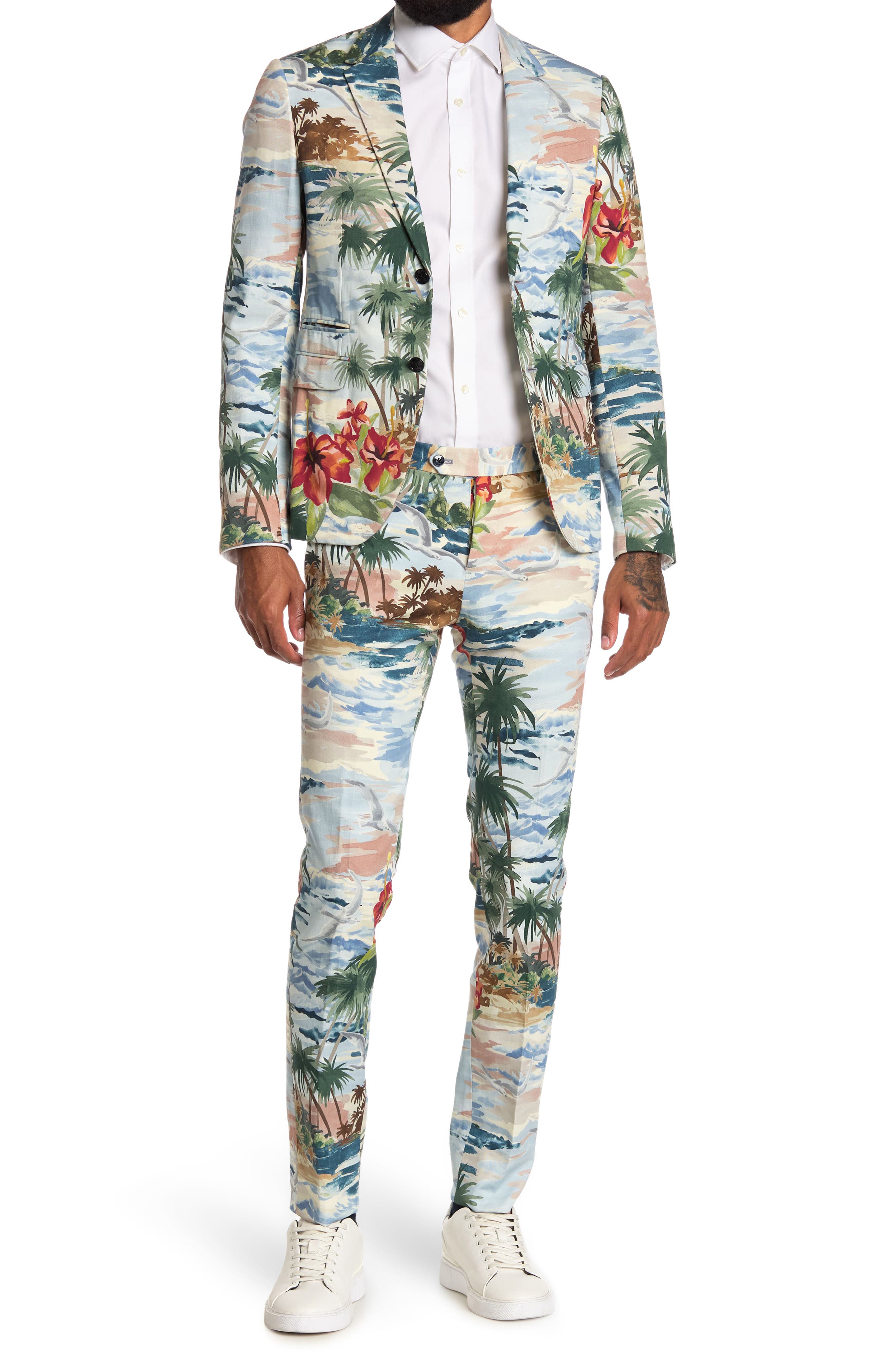 Cabito Hawaii Print Two Button Notch Lapel Suit (Men) | Nordstromrack