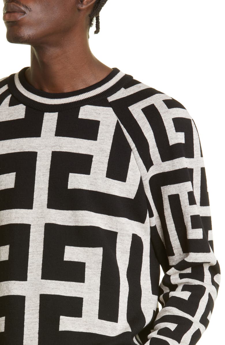Balmain Maxi Monogram Wool Crewneck Sweater | Nordstromrack