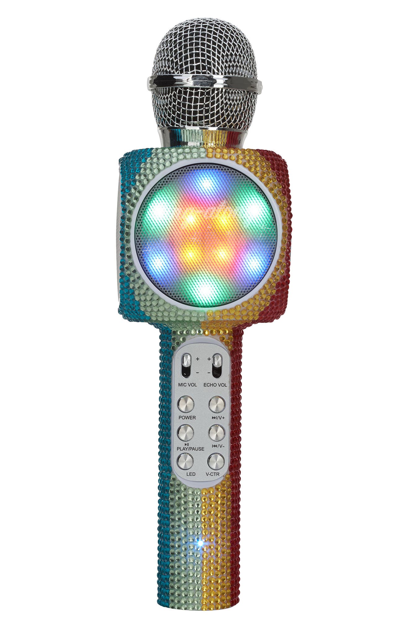 WIRELESS EXPRESS Sing-along Rainbow Bling Karaoke Microphone ...