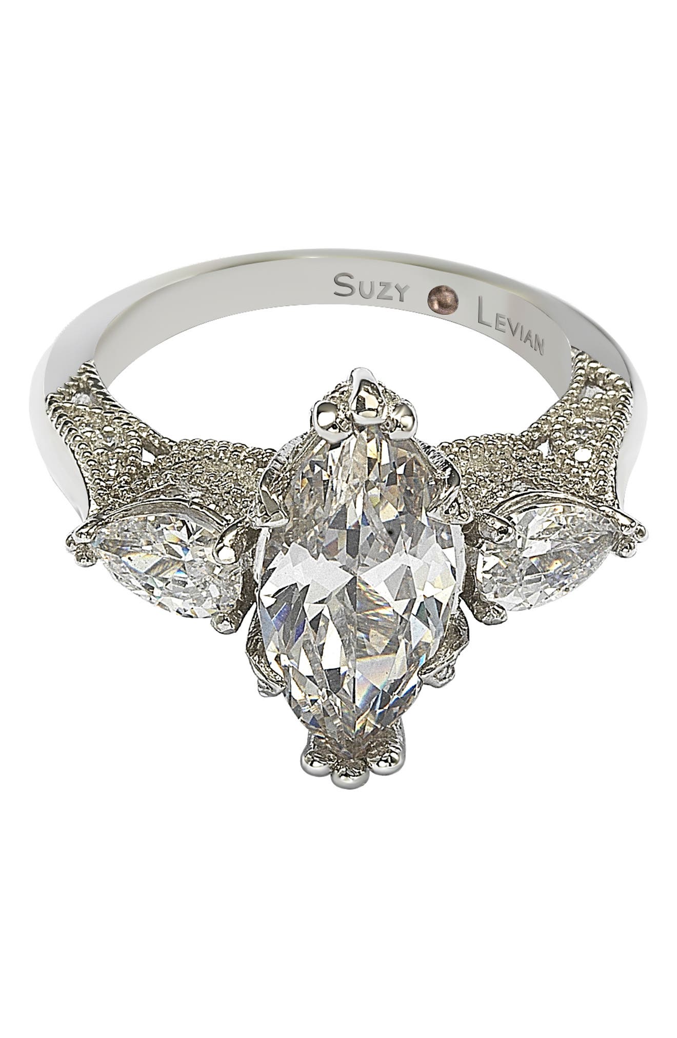 SUZY LEVIAN Marquise CZ Sterling Silver Ring | Nordstromrack