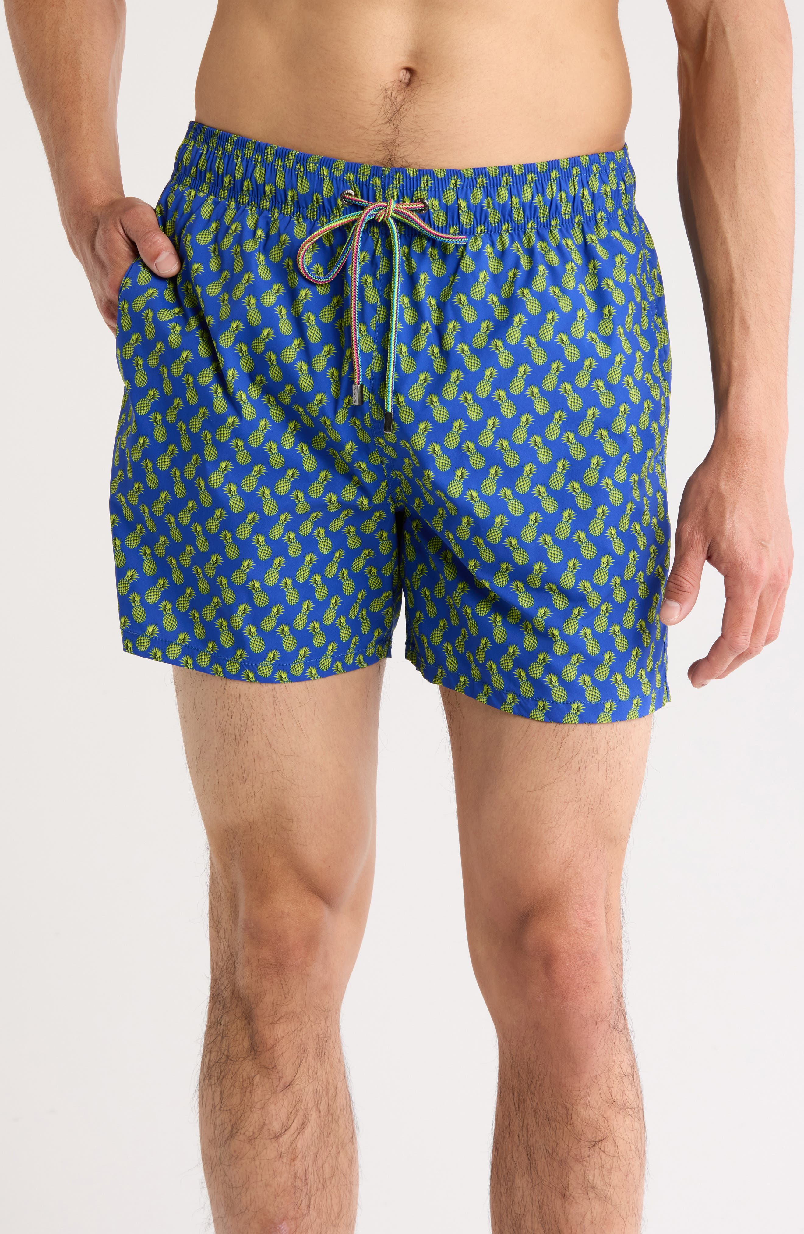 Bugatchi Pineapple Print Swim Trunks | Nordstromrack