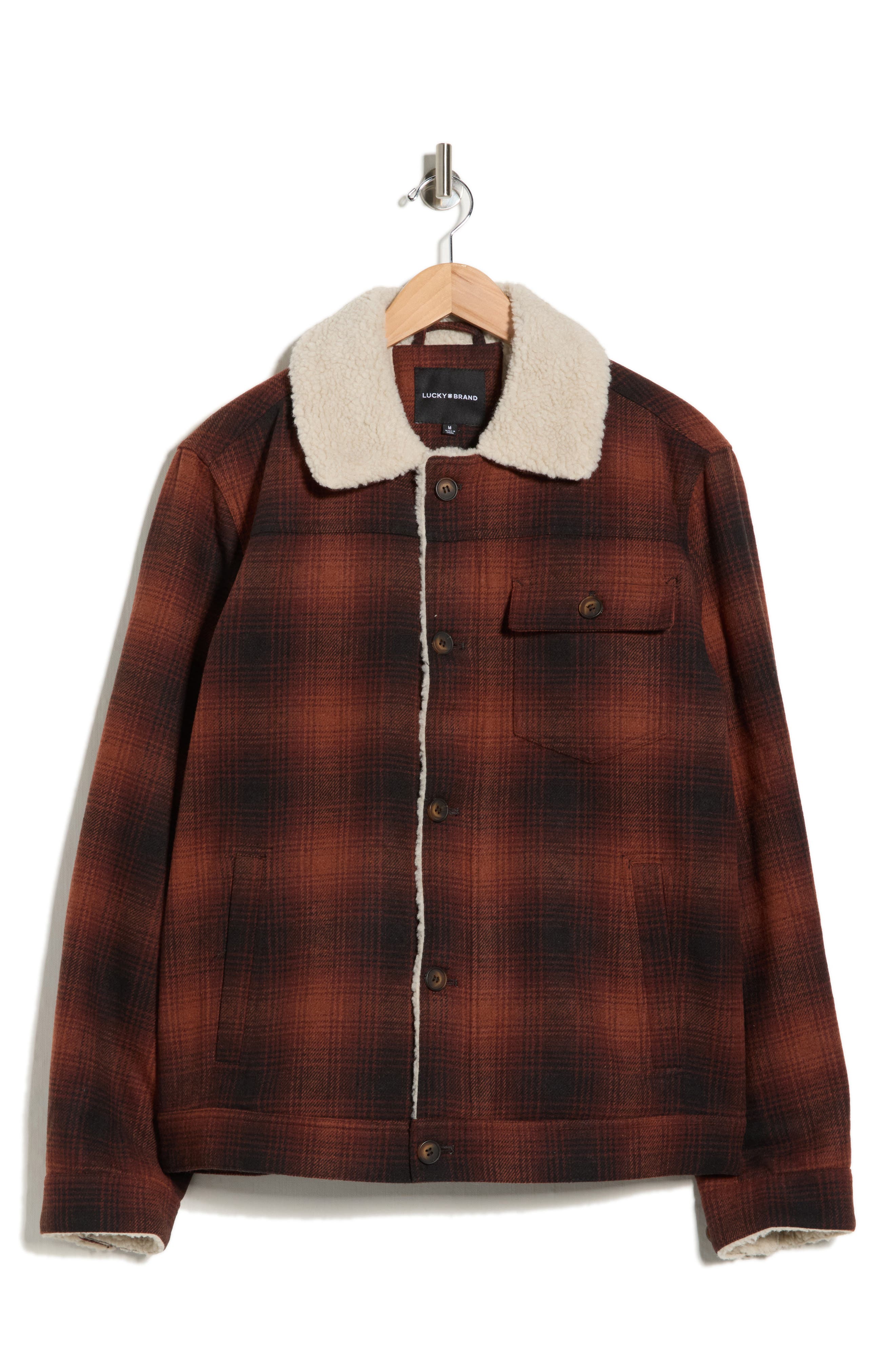 Lucky Brand Plaid Faux Shearling Lined Trucker Jacket | Nordstromrack