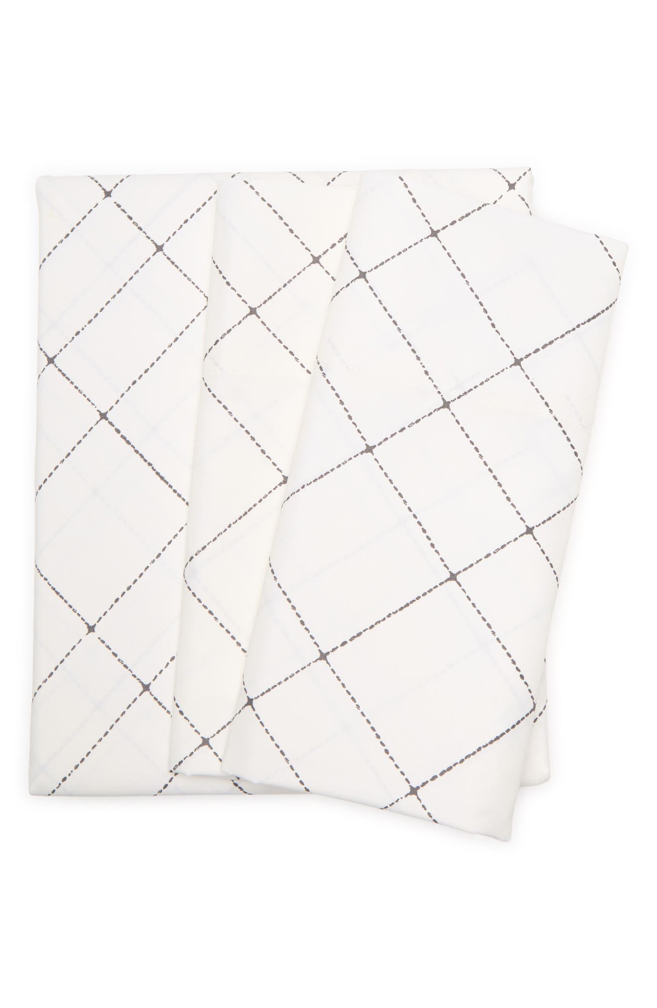NORDSTROM RACK Microfiber Print Diagonal Grid Cal King 4-Piece Sheet ...