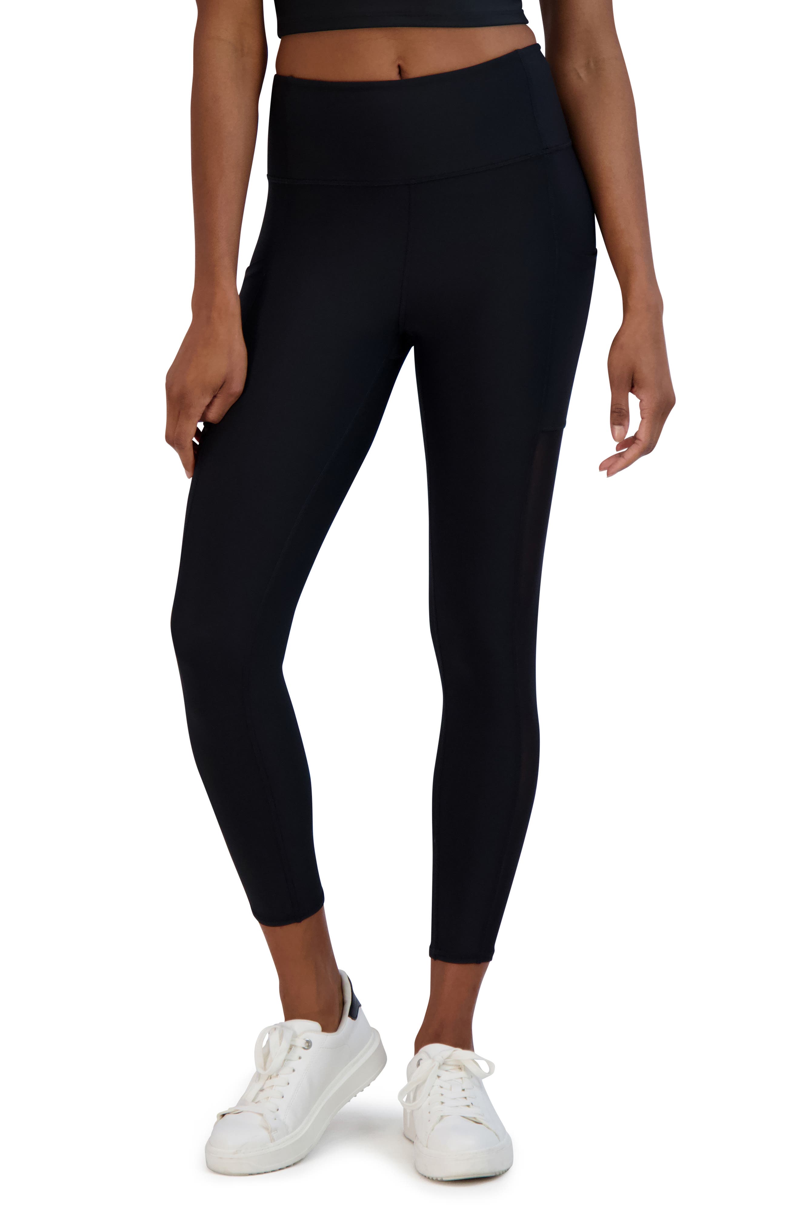 SAGE COLLECTIVE High Waist Mesh Panel 7/8 Crop Leggings | Nordstromrack