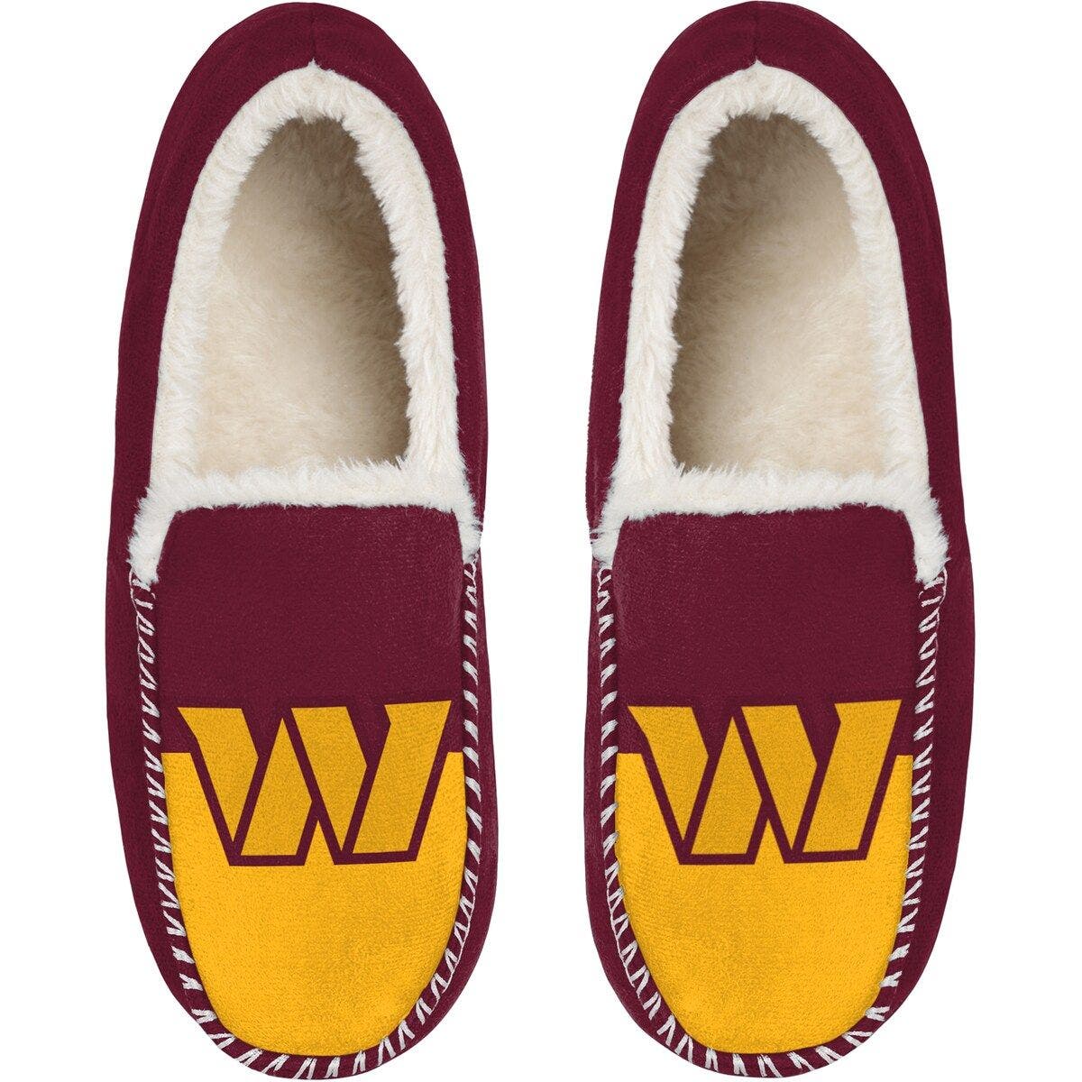 FOCO Men's FOCO Washington Commanders Colorblock Moccasin Slippers ...