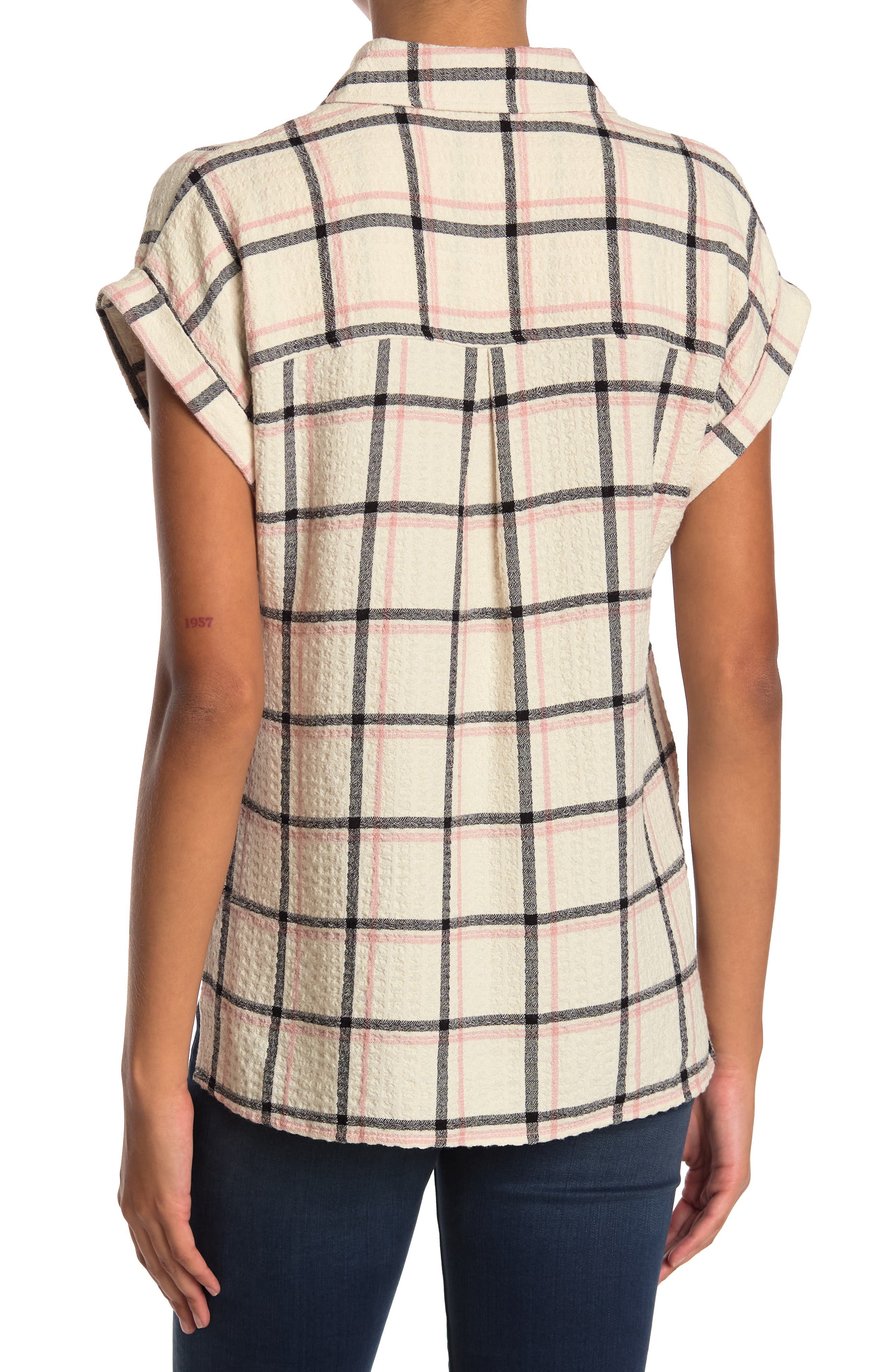 COMO VINTAGE Pucker Plaid Print Button-Down Shirt | Nordstromrack