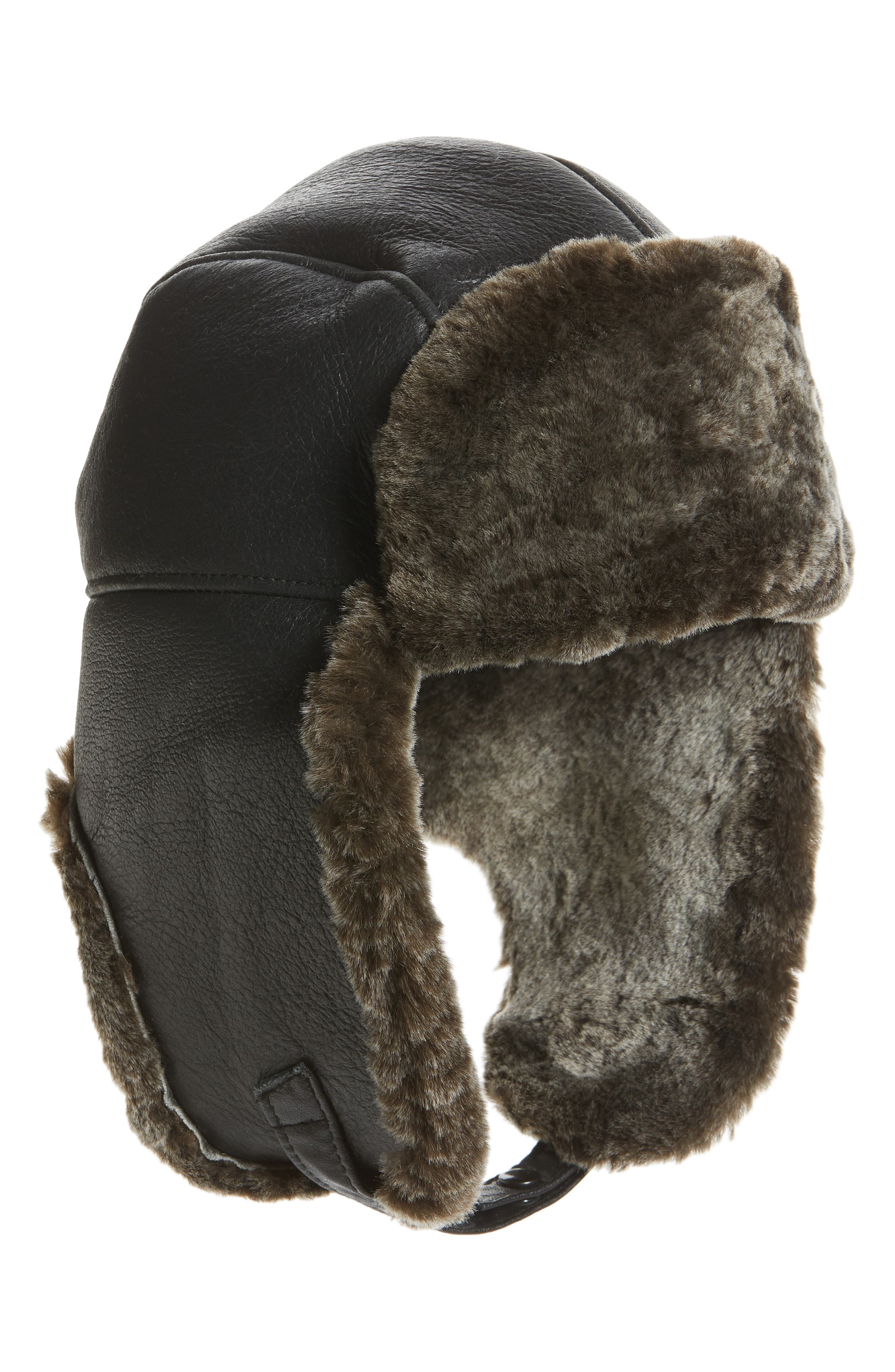Crown Cap Genuine Shearling Leather Trapper Hat | Nordstrom