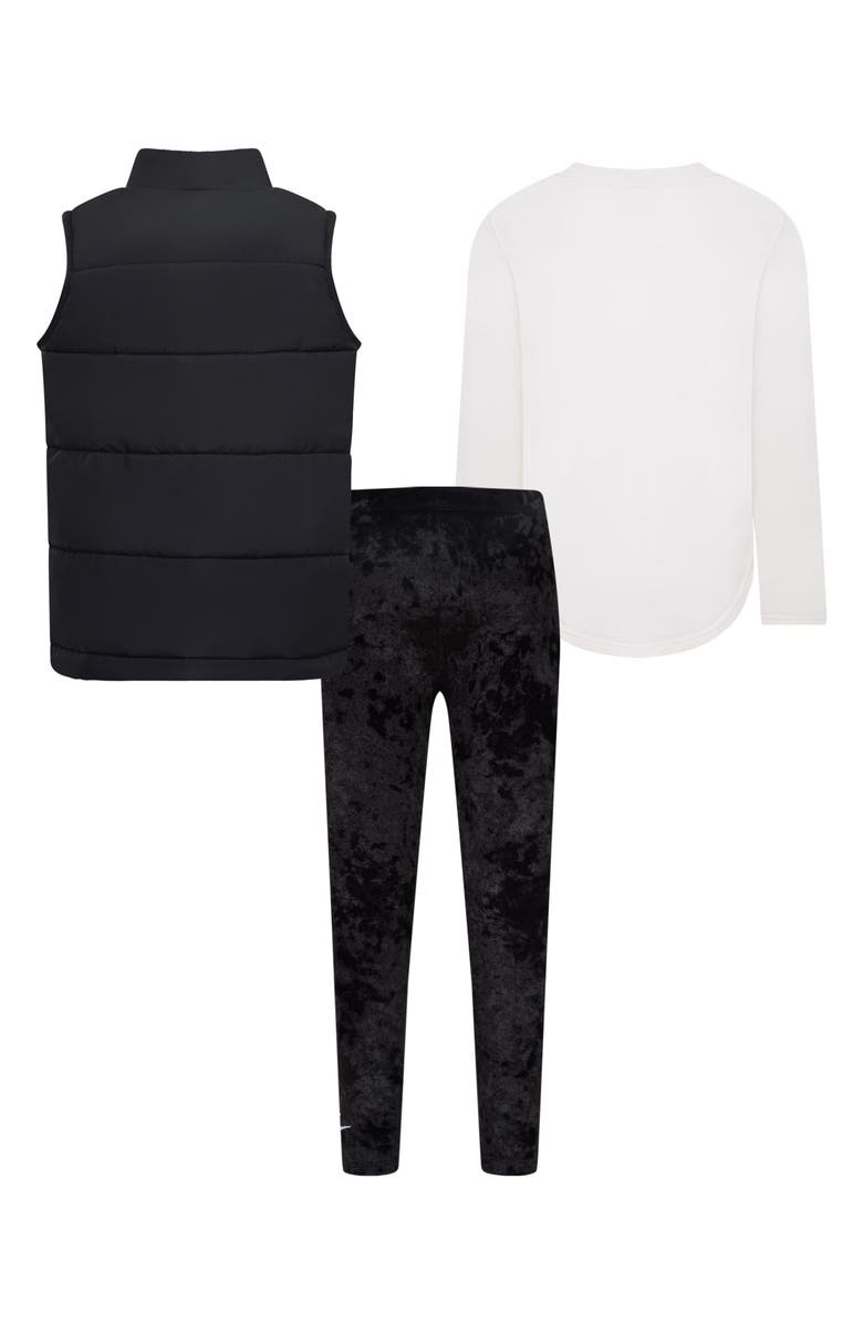 Nike Kids' Long Sleeve T-Shirt, Puffer Vest & Leggings Set | Nordstromrack