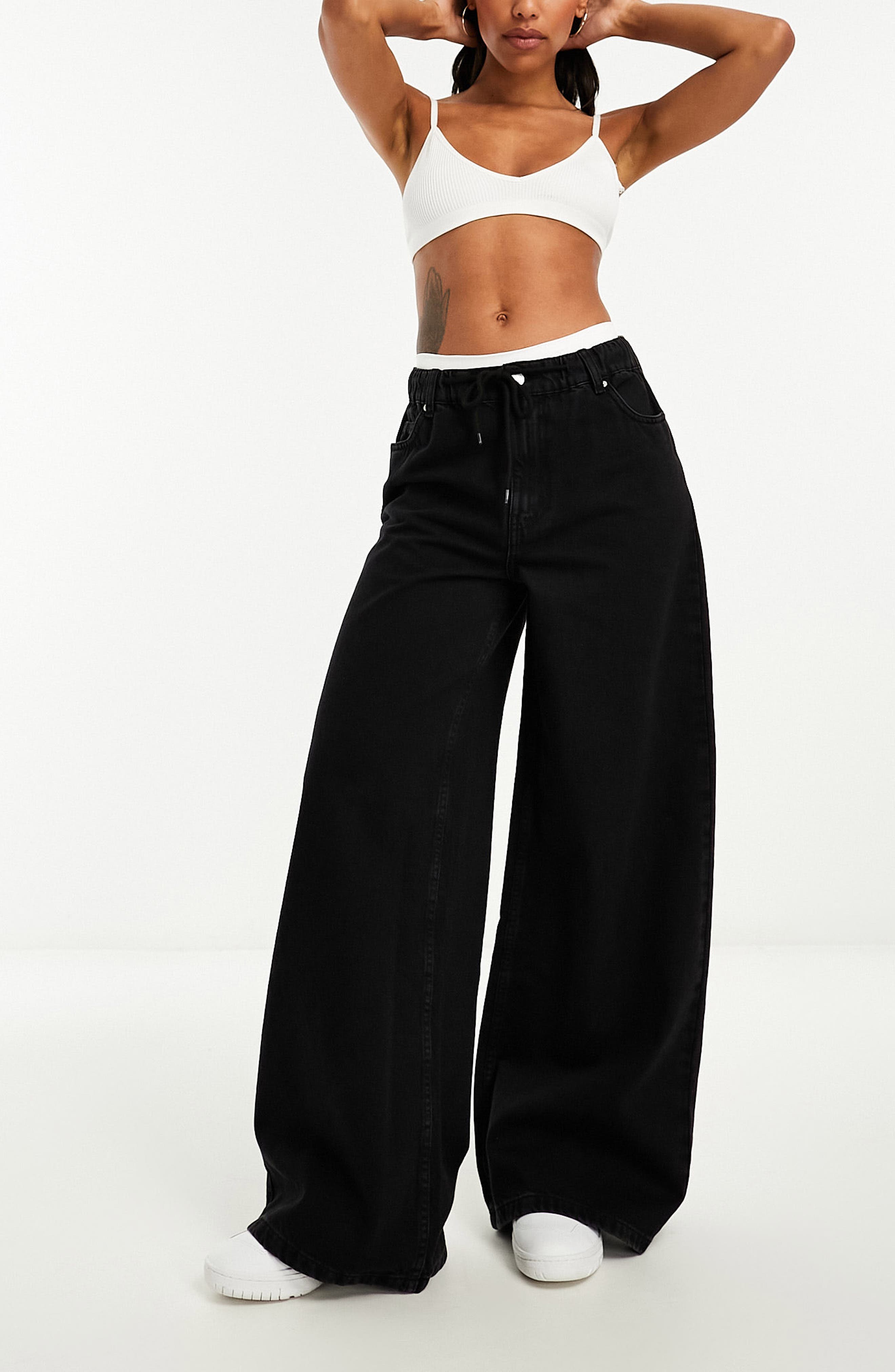 ASOS DESIGN Pull-On Wide Leg Jeans (Women) | Nordstromrack