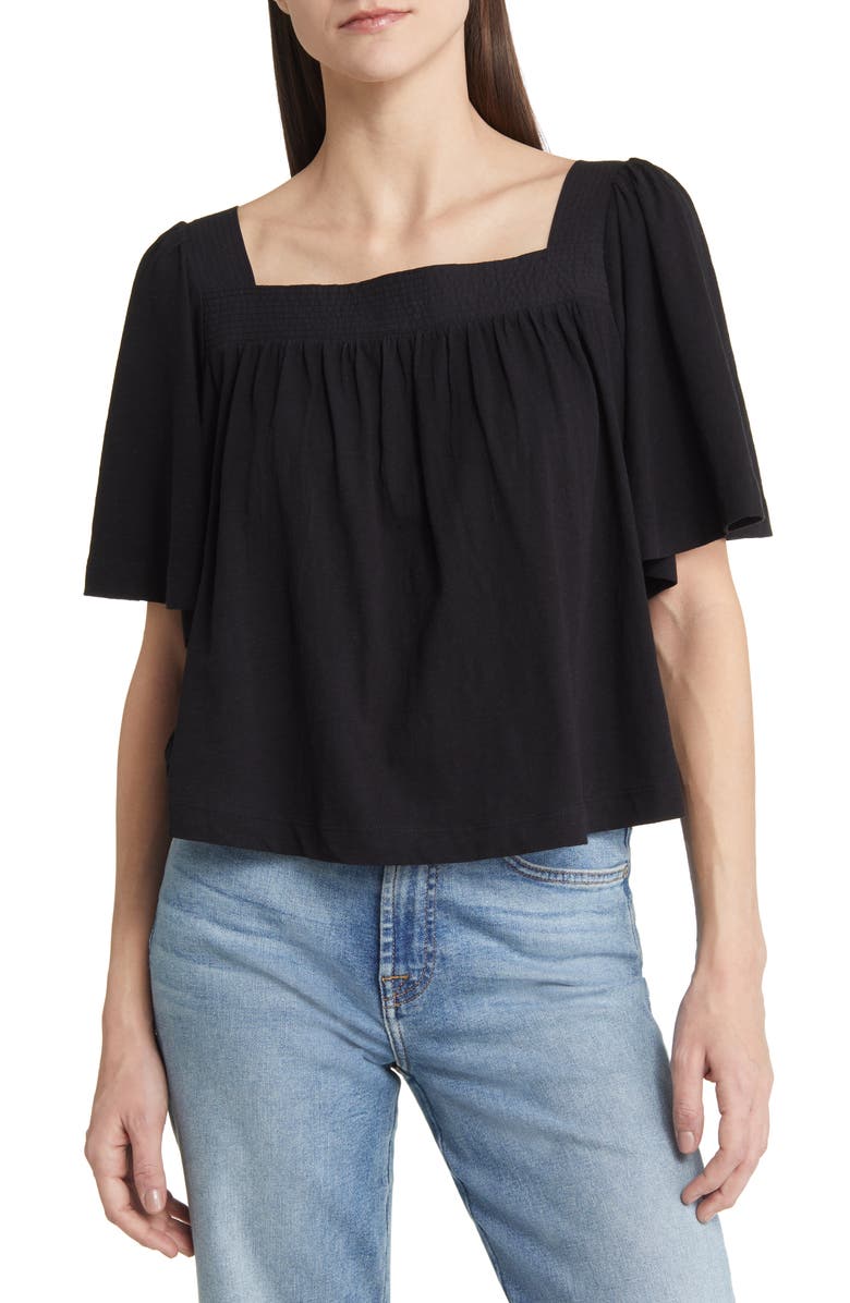 Treasure & Bond Cotton & Linen Square Neck Top | Nordstromrack