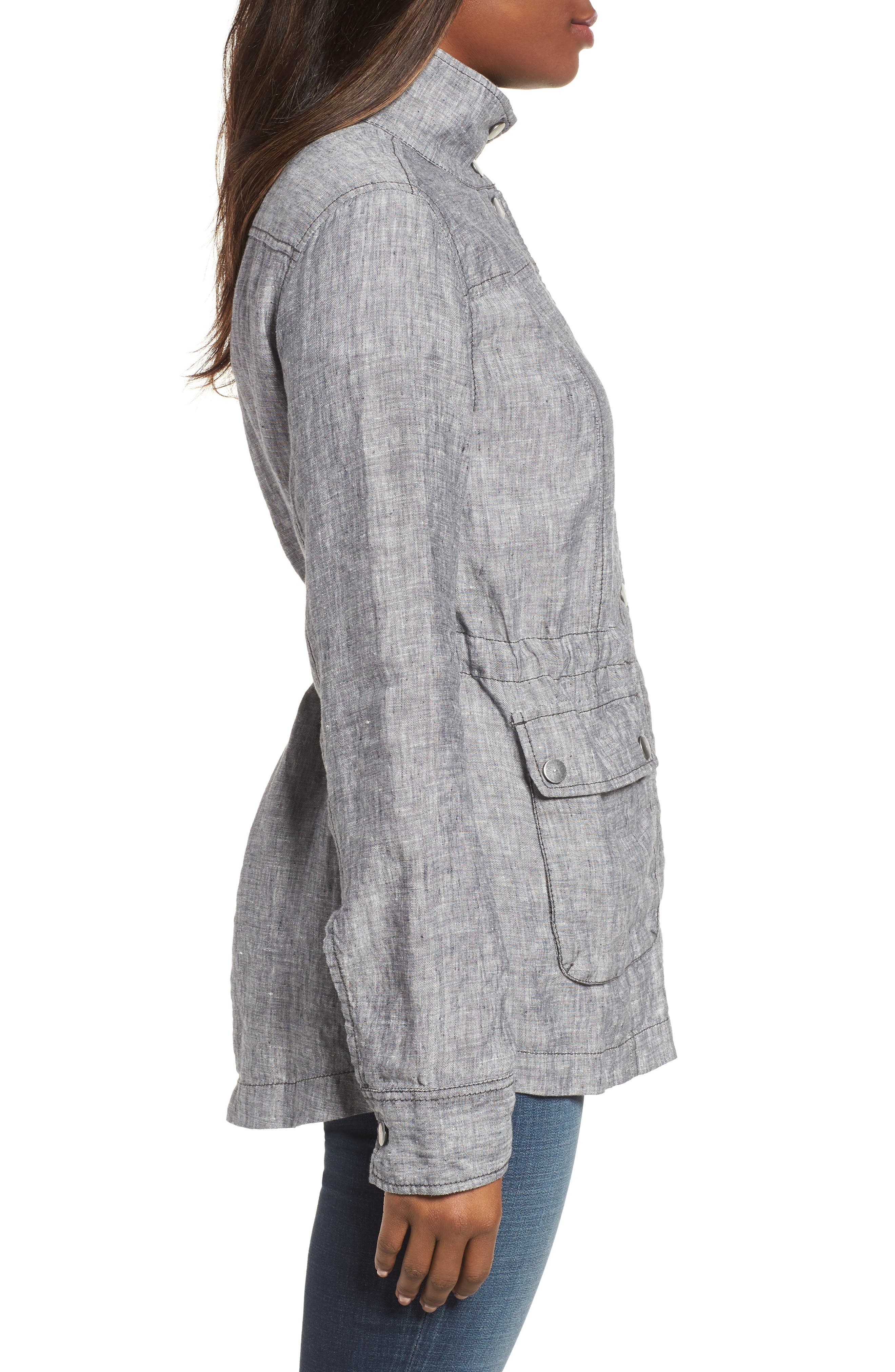 Caslon® Cinch Waist Linen Utility Jacket | Nordstrom