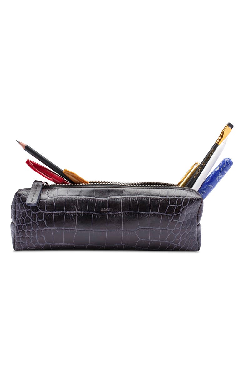 Bosca Embossed Leather Pencil Case | Nordstrom