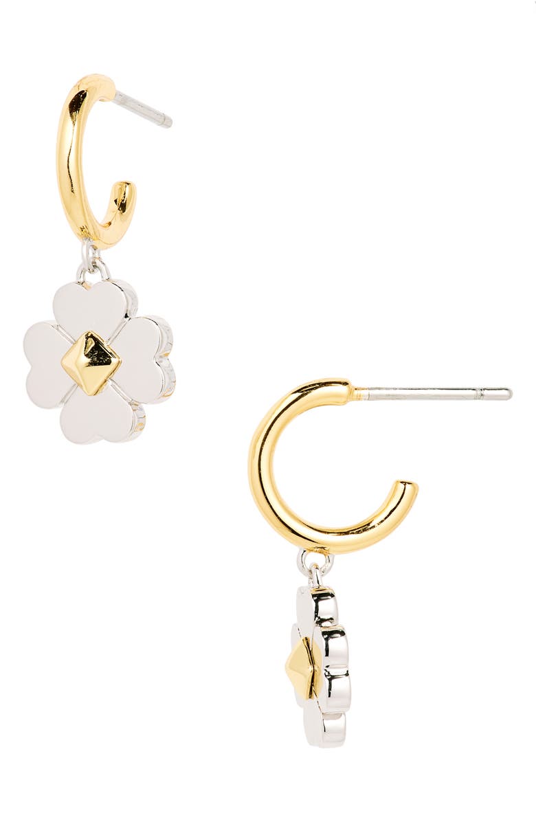 KATE SPADE SATURDAY spades & studs metal huggie hoop earrings ...