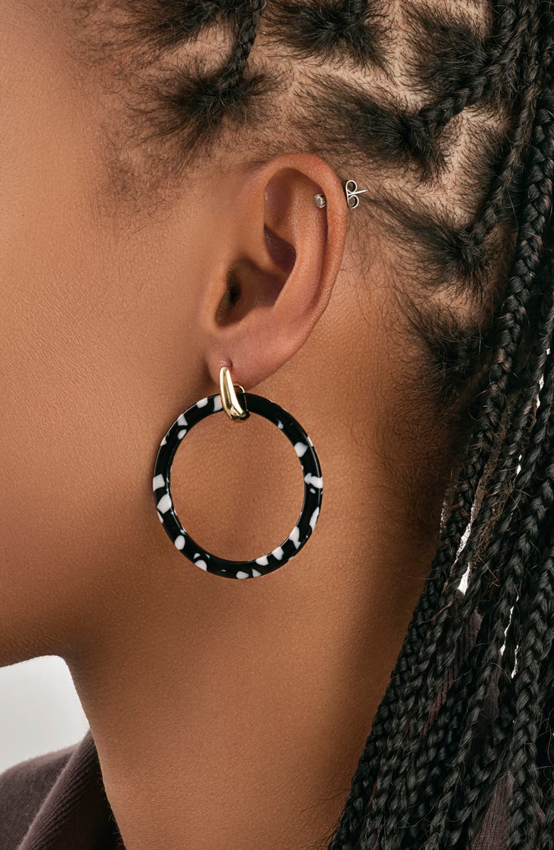 Sterling Forever Circle Resin Drop Hoop Earrings | Nordstromrack