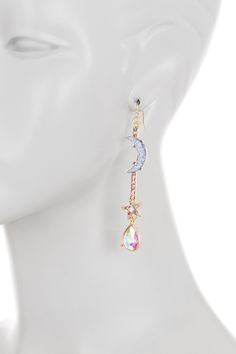 Notte Resin Stone Star & Moon Linear Drop Earrings (Women) | Nordstromrack