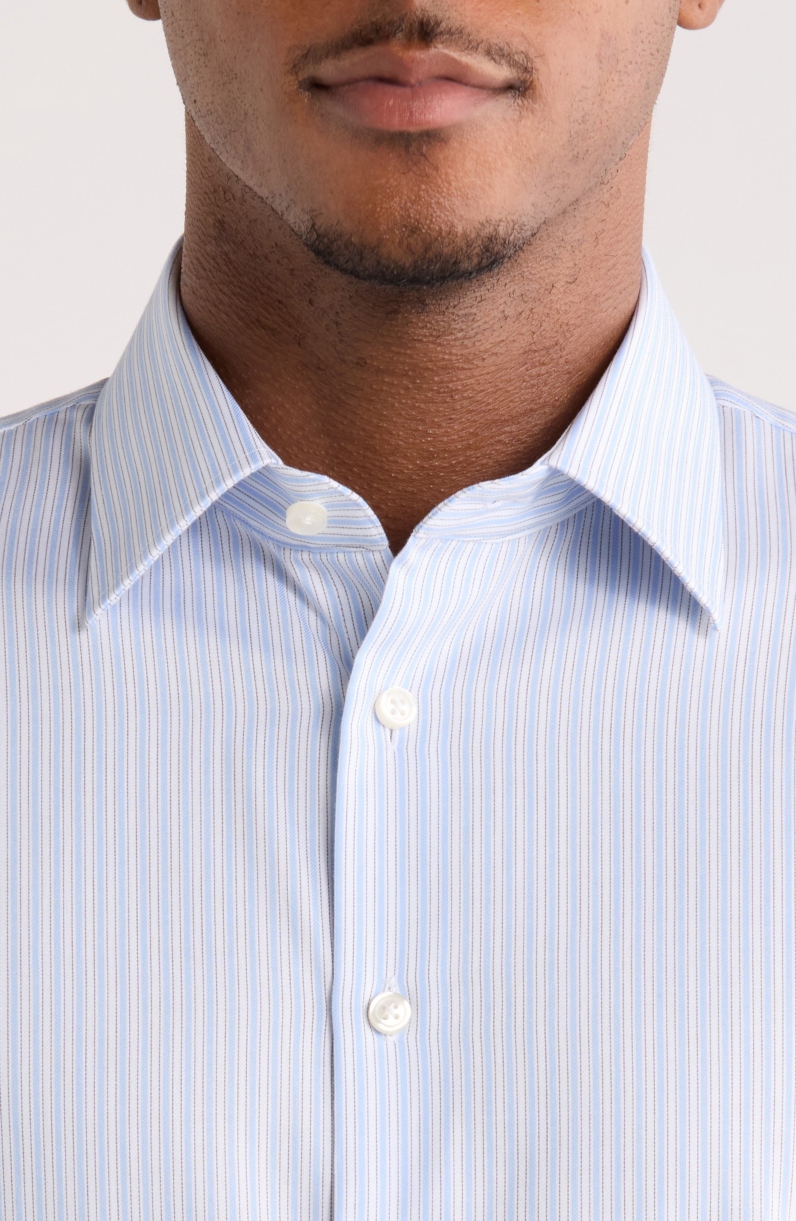 Nordstrom Trim Fit Stripe Premium Non Iron Cotton Button-Up Shirt ...