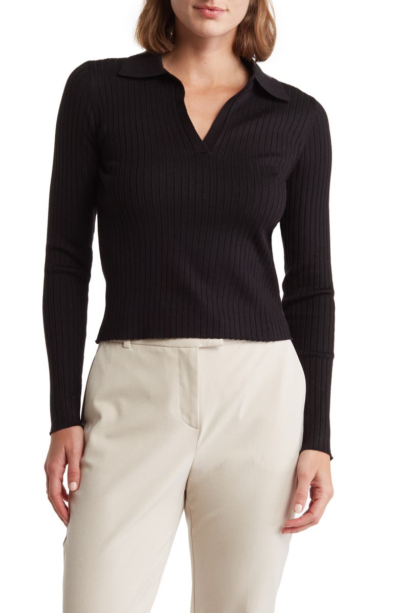 T Tahari Long Sleeve Split Neck Pullover Sweater | Nordstromrack