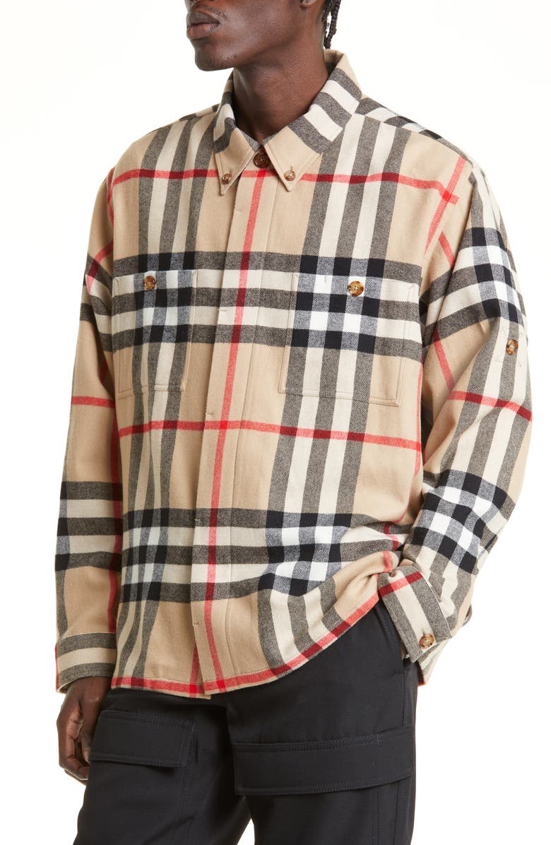 Burberry Men's Westchester Vintage Check Wool & Cotton Button-Down ...