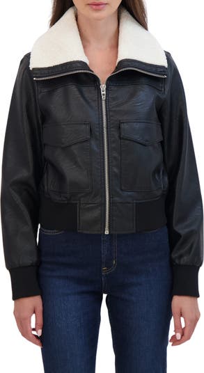 Sebby Faux Shearling Trim Bomber Jacket | Nordstromrack