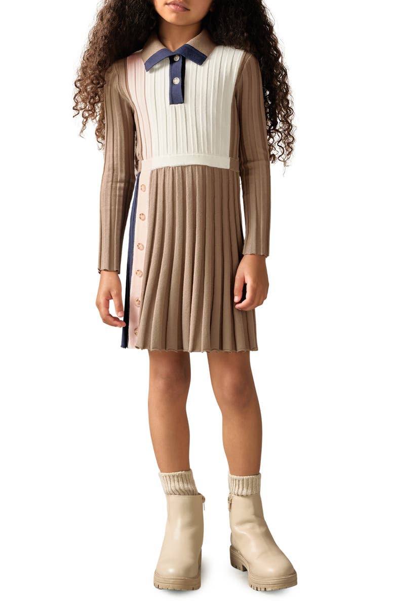 Reiss Kids' Kleo Rib Long Seeve Shirtdress | Nordstromrack