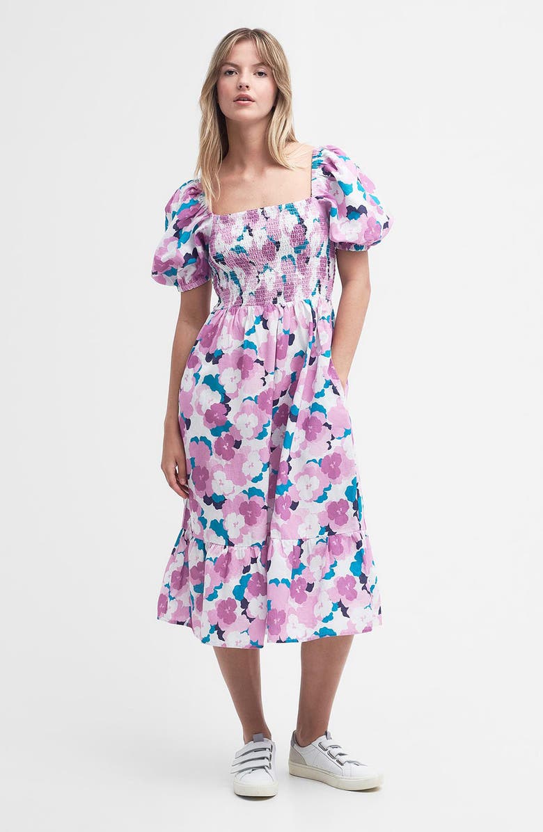 Barbour Ashfield Floral Puff Sleeve Cotton & Linen Sundress | Nordstromrack