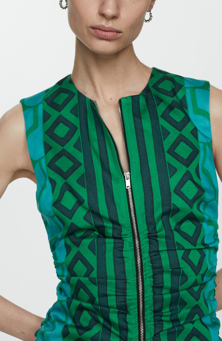 MANGO Geo Print Zip Minidress | Nordstromrack