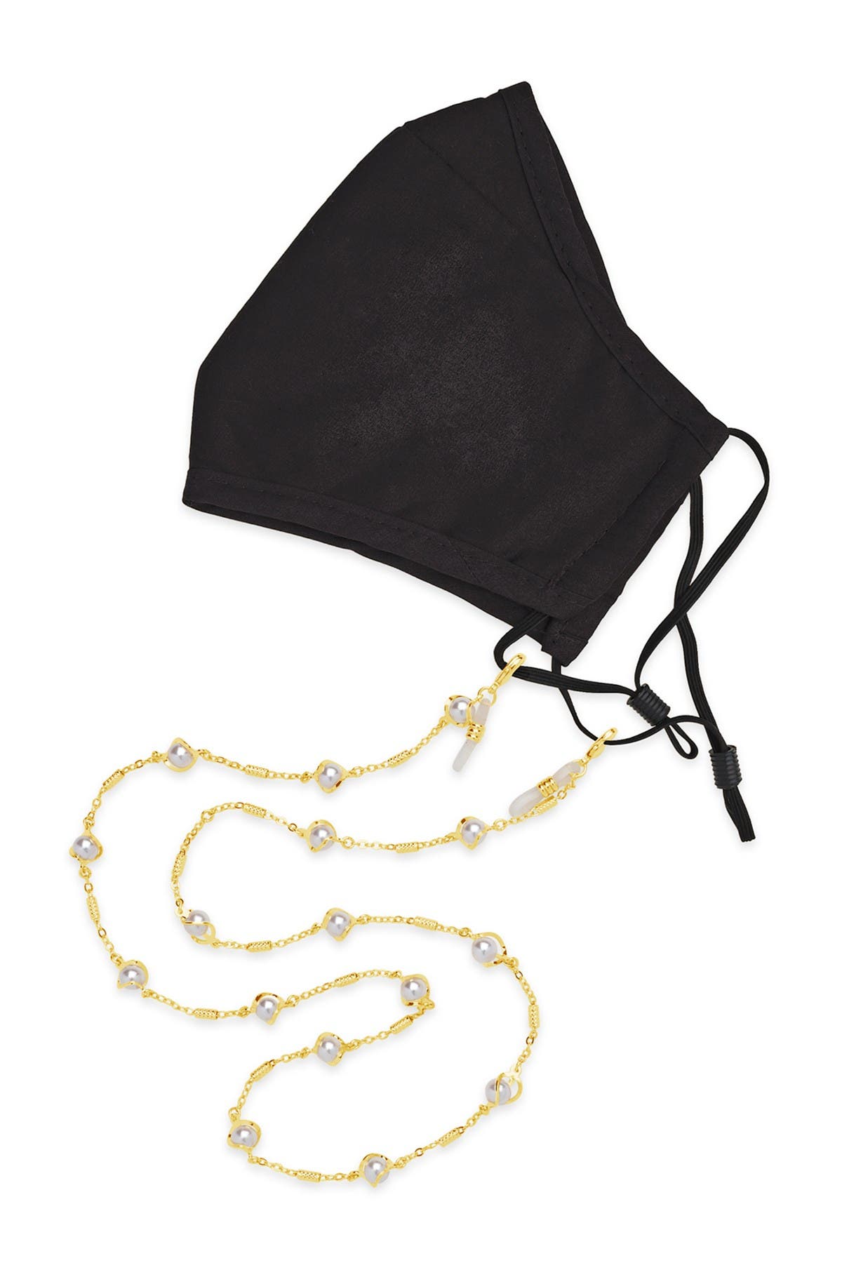 Sterling Forever Gold Plated Stationed Pearl Twist Face Mask Chain ...