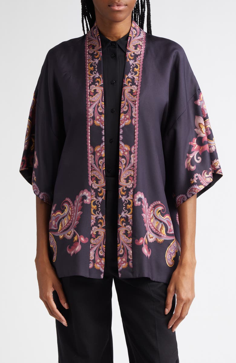 Etro Paisley Silk Twill Open Front Jacket | Nordstromrack